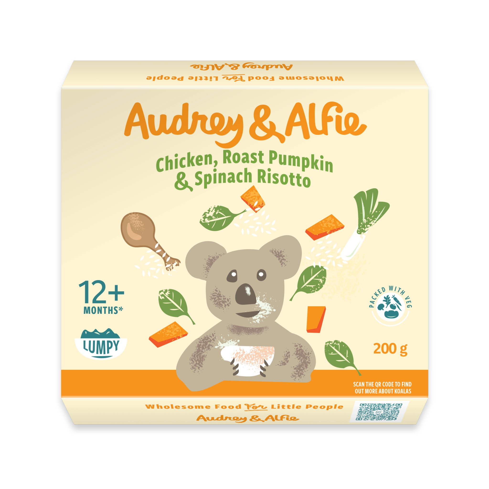 Chicken, Roast Pumpkin & Spinach Risotto – Audrey & Alfie